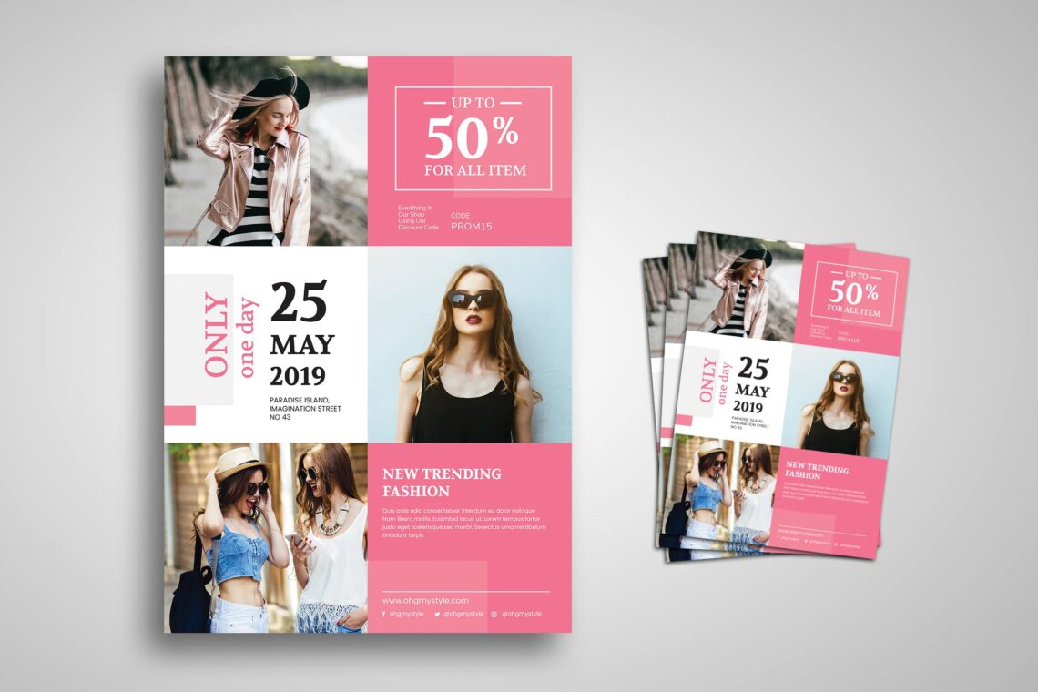 Flyer Template Trendy Fashion Design UI Creative