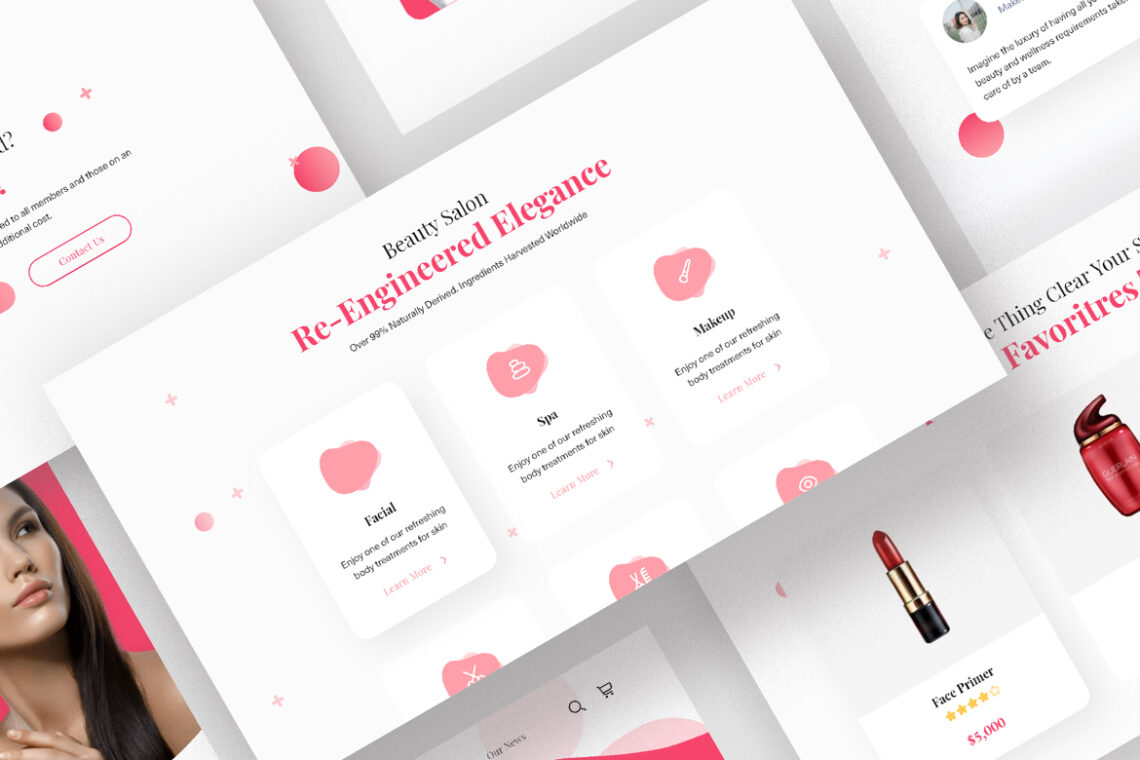 Beauty Salon Web Landing Page - UI Creative
